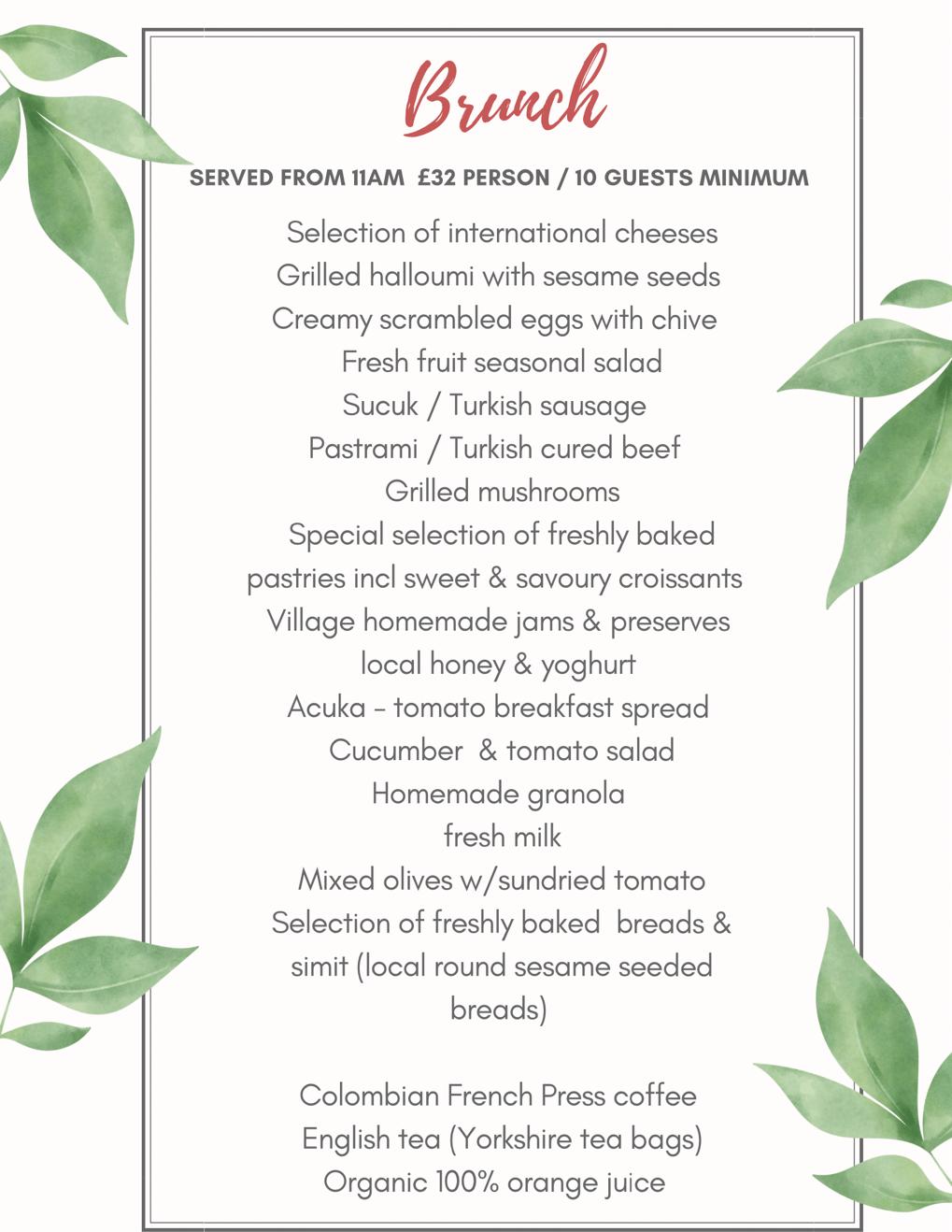 Brunch Menu – Retro Bistro Home